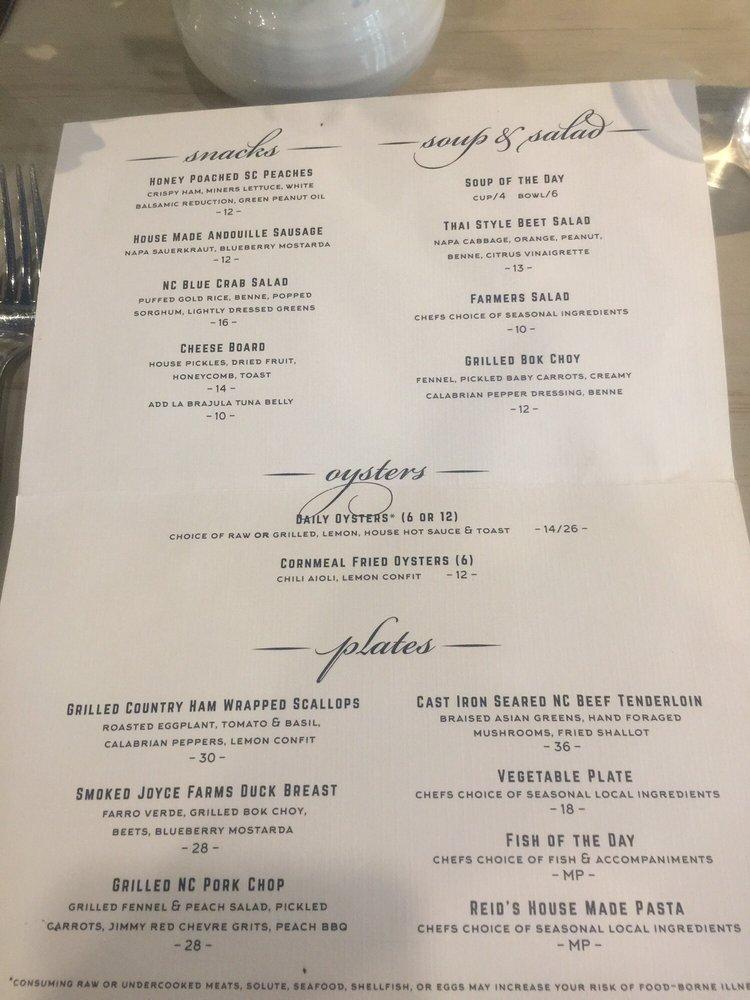 Menu at Reid's Cafe & Catering Co., Sugar Mountain