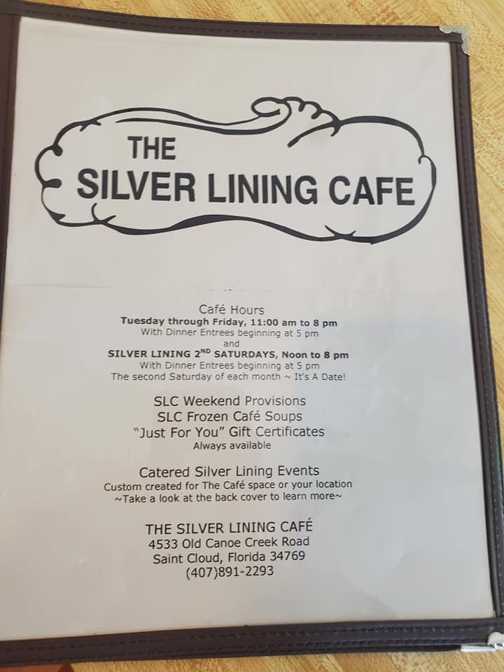 Menu at Silver Lining Cafe, Saint Cloud
