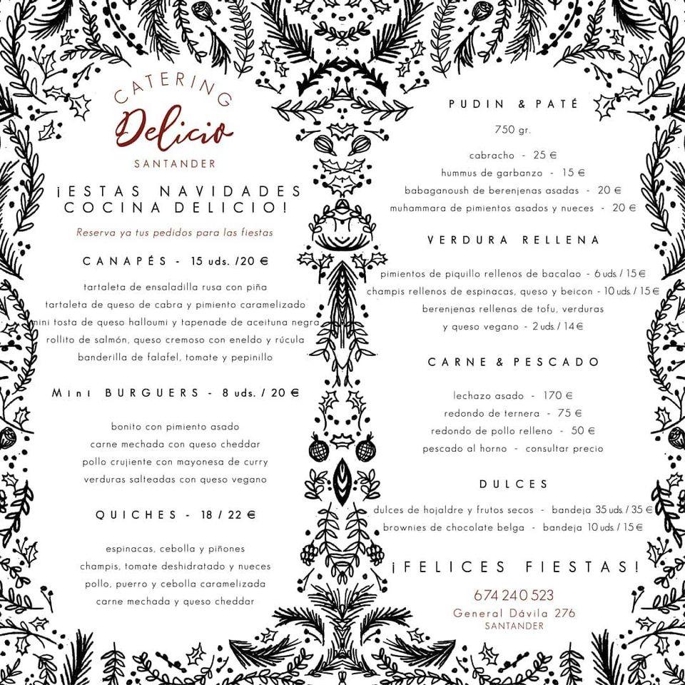 Carta del restaurante Delicio, Santander