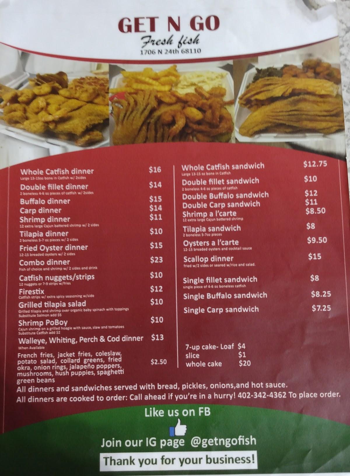 Menu at Get N Go Fish restaurant, Omaha