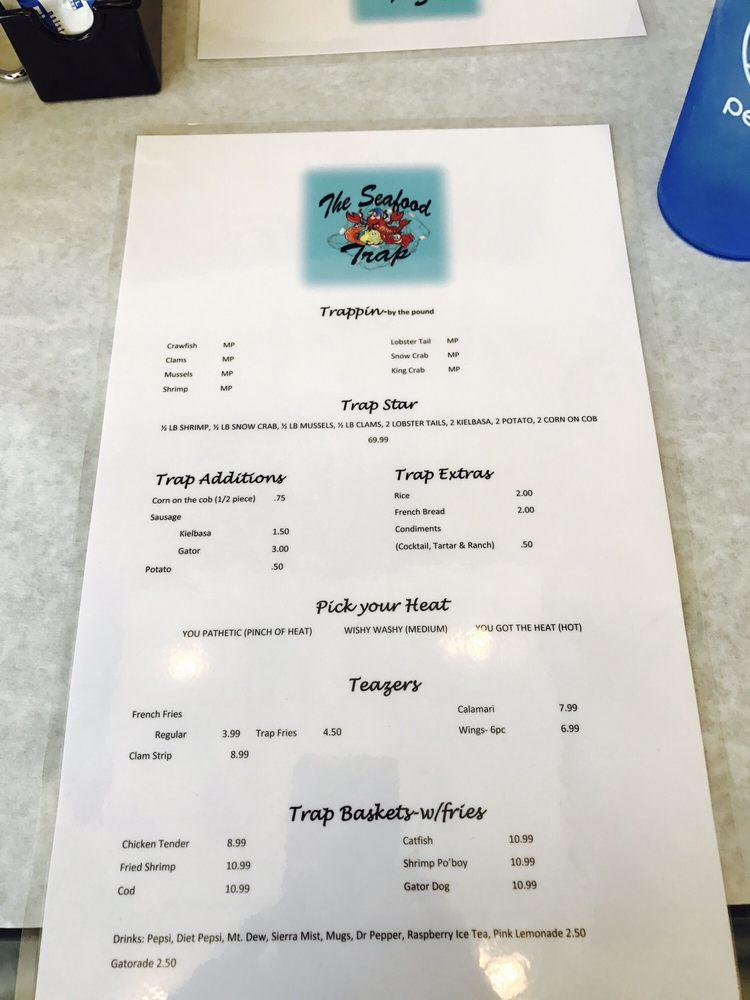 Menu at The Seafood Trap restaurant, Des Moines