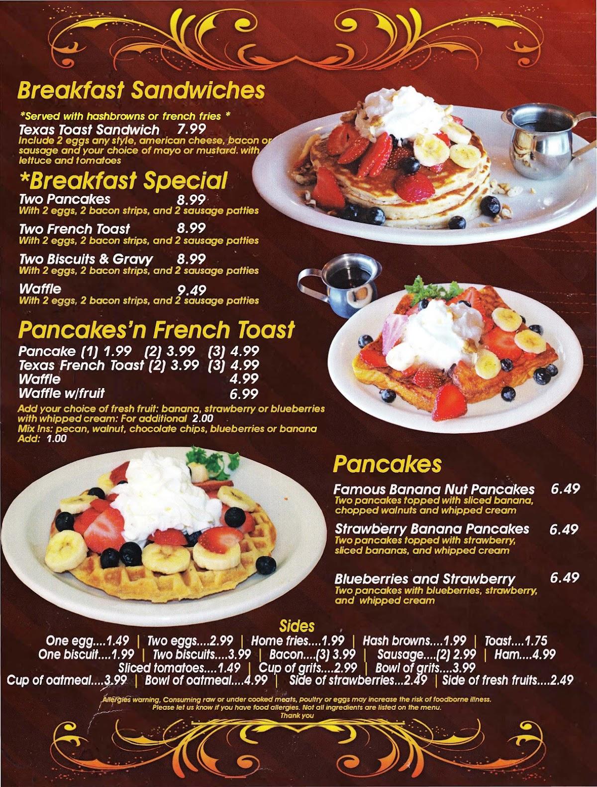 Menu at Alfredo's Steakhouse, Forney
