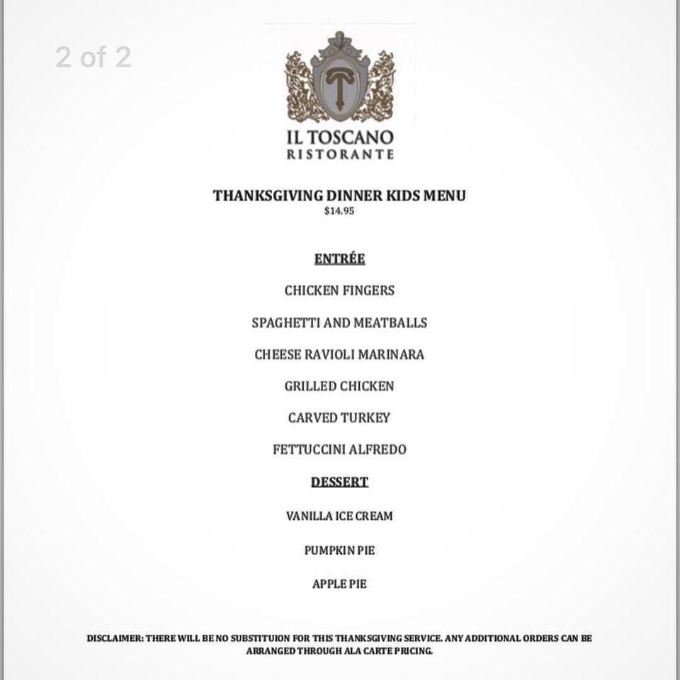 Menu at IL Toscano Ristorante Italiano pub & bar, Pembroke Pines