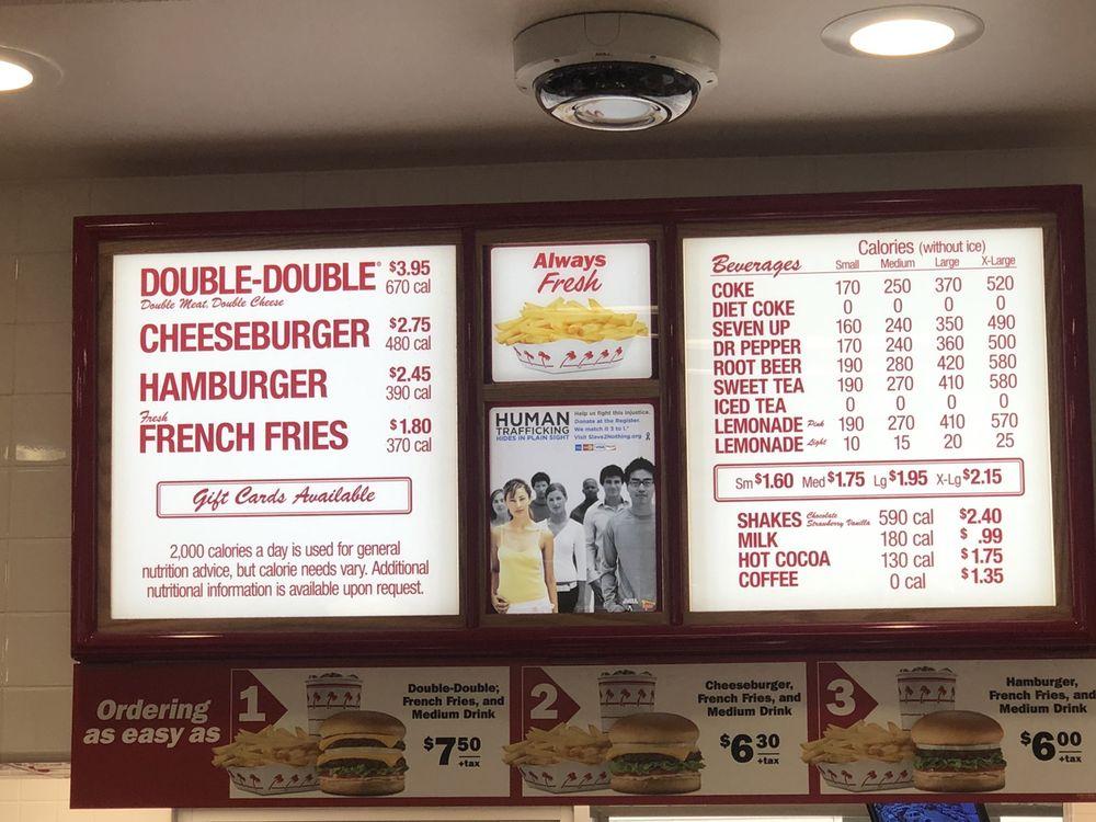 Menu at In-N-Out Burger fast food, Katy, Katy Fort Bend Rd