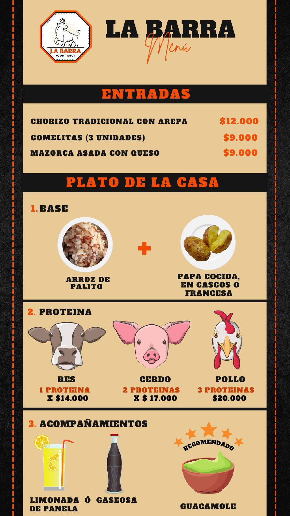 Menu at LA BARRA FOOD TRUCK, Santa Marta