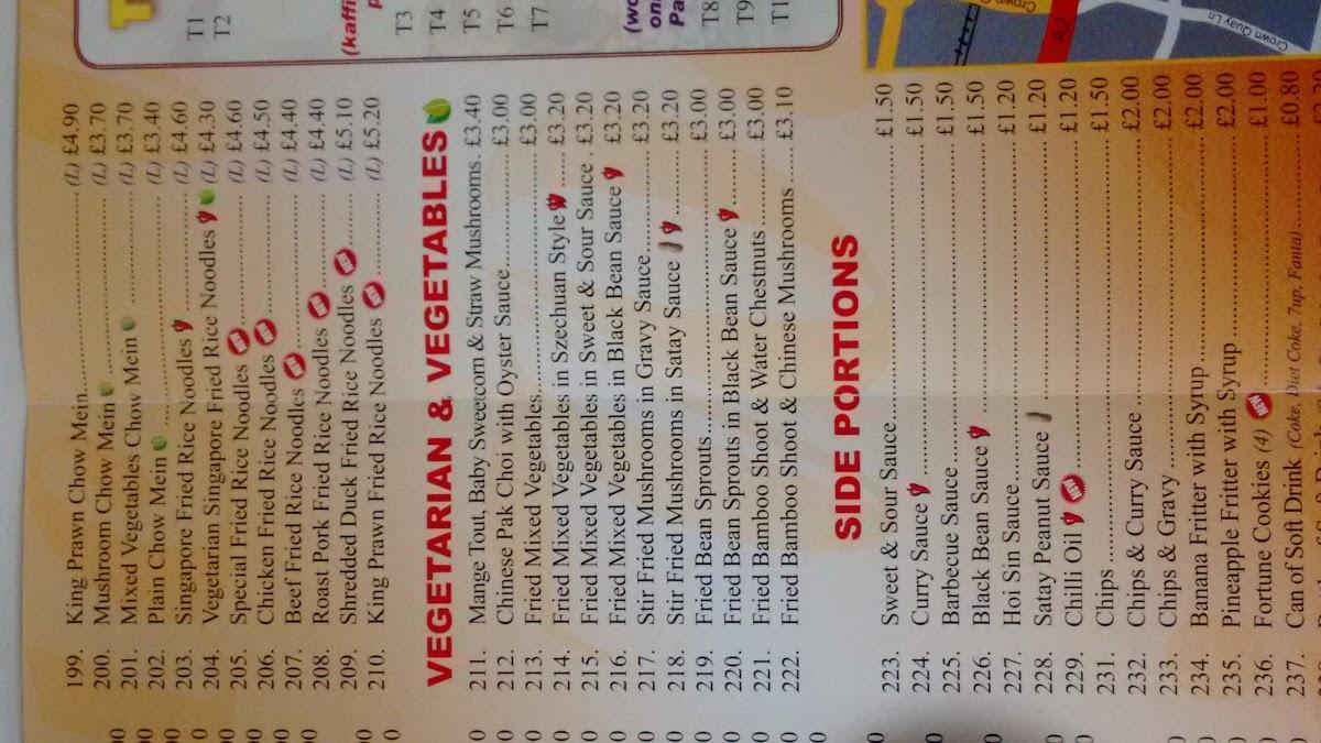 Menu at Magic Wok fast food, Sittingbourne