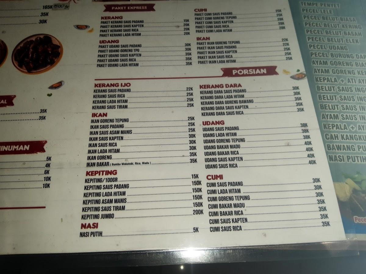Menu at Spesial Belut Surabaya H.Poer restaurant, Pasuruan