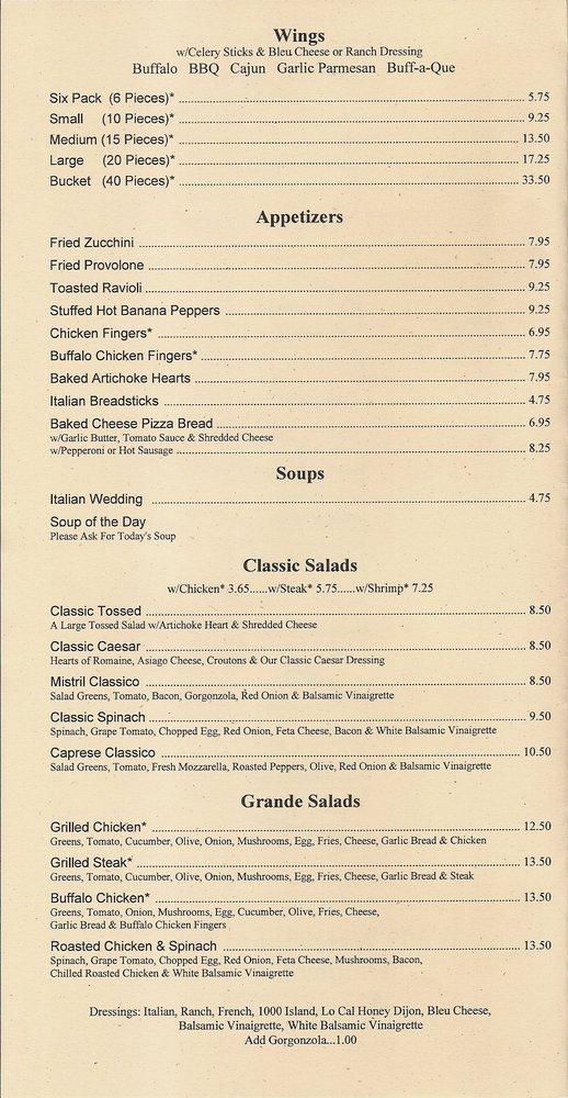 Menu at Armstrong's Express restaurant, Bridgeville
