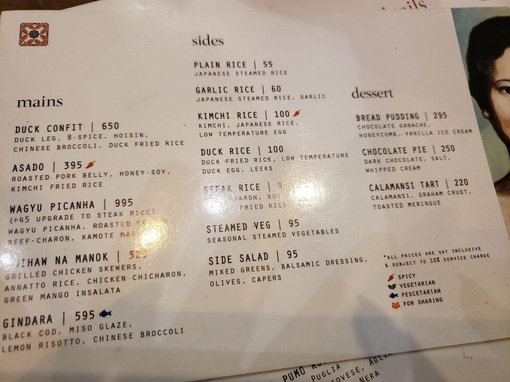 Menu at Mijo Comfort Food restaurant, Makati