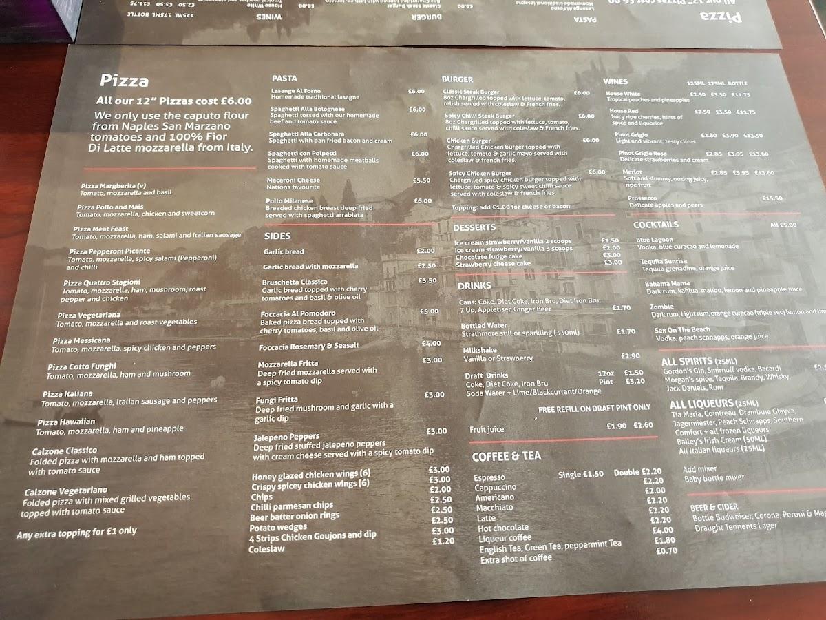Menu at Milano Express pizzeria, Cumbernauld, Old Inns Roundabout