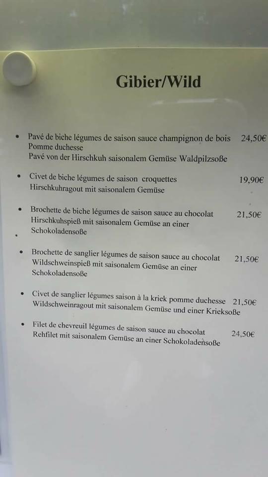 Menu at Wald Restaurant 222 Brasserie, Eupen