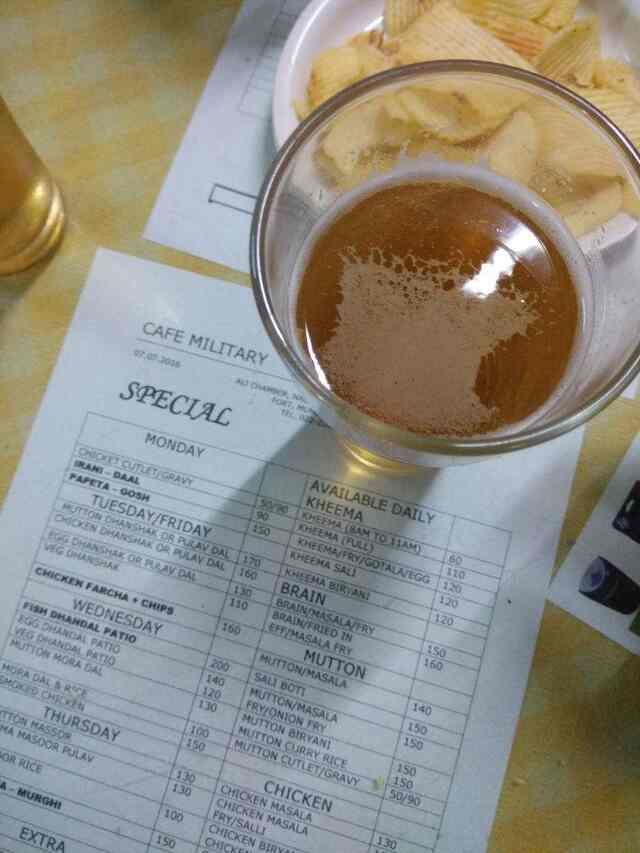 Menu at Cafe Military, Mumbai