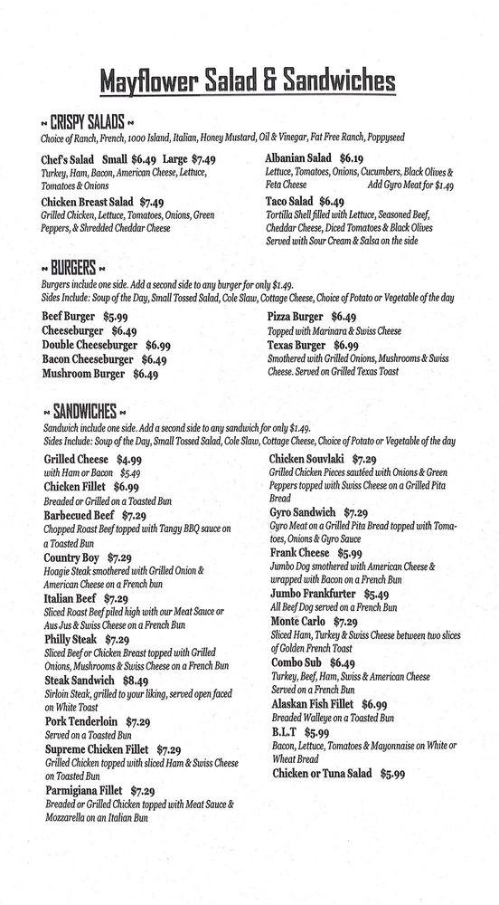Menu at Mayflower Family Restaurant, Dunlap