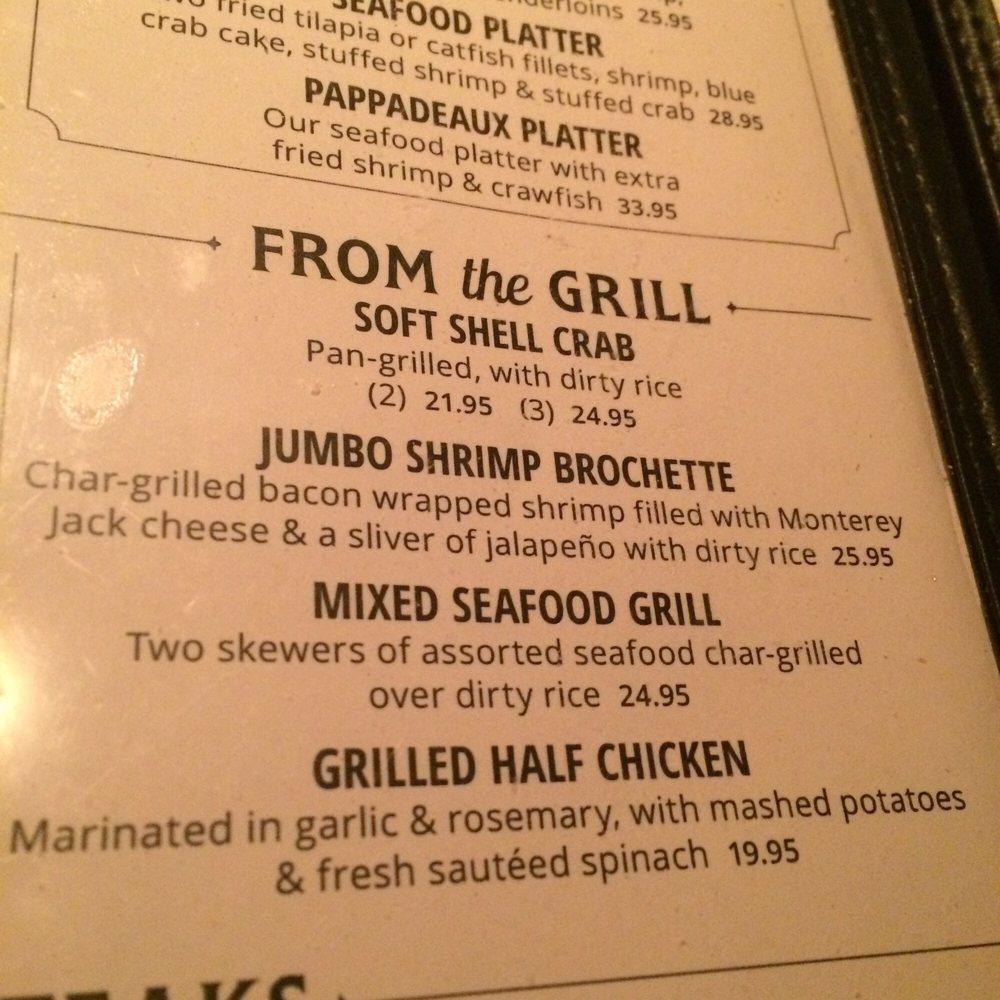 Menu at Pappadeaux Seafood Kitchen restaurant, Greenwood Village, E ...