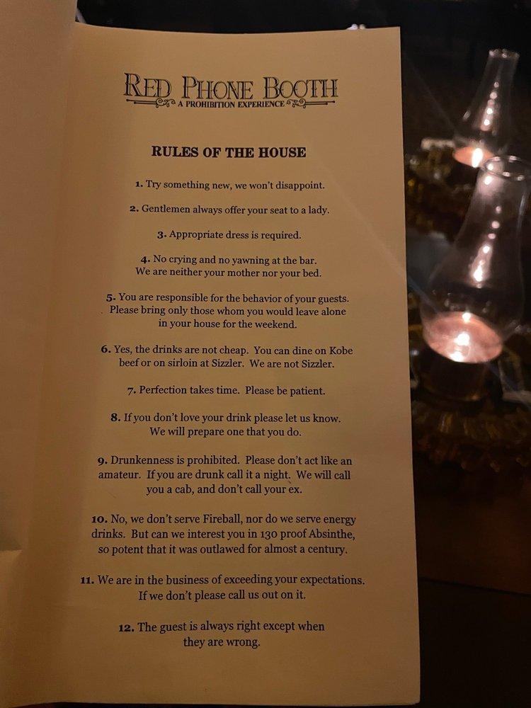 Menu at Red Phone Booth - Buckhead pub & bar, Atlanta