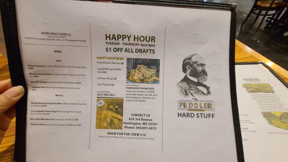 Menu at The Peddler pub & bar, Huntington