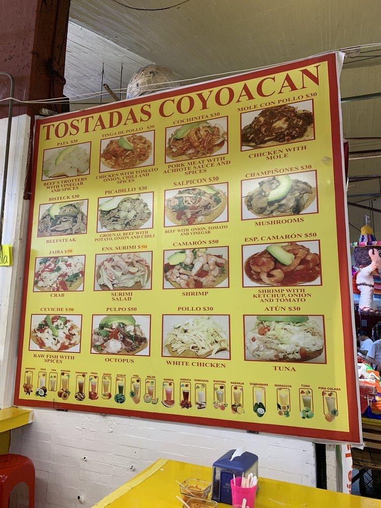Carta del restaurante Tostadas Coyoacán "Las Originales", Ciudad del ...