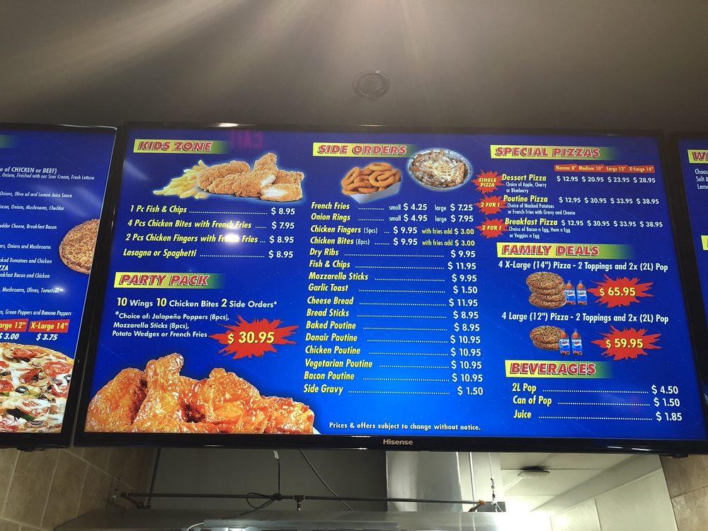 Menu at U.F.O. Pizza pizzeria, Edmonton