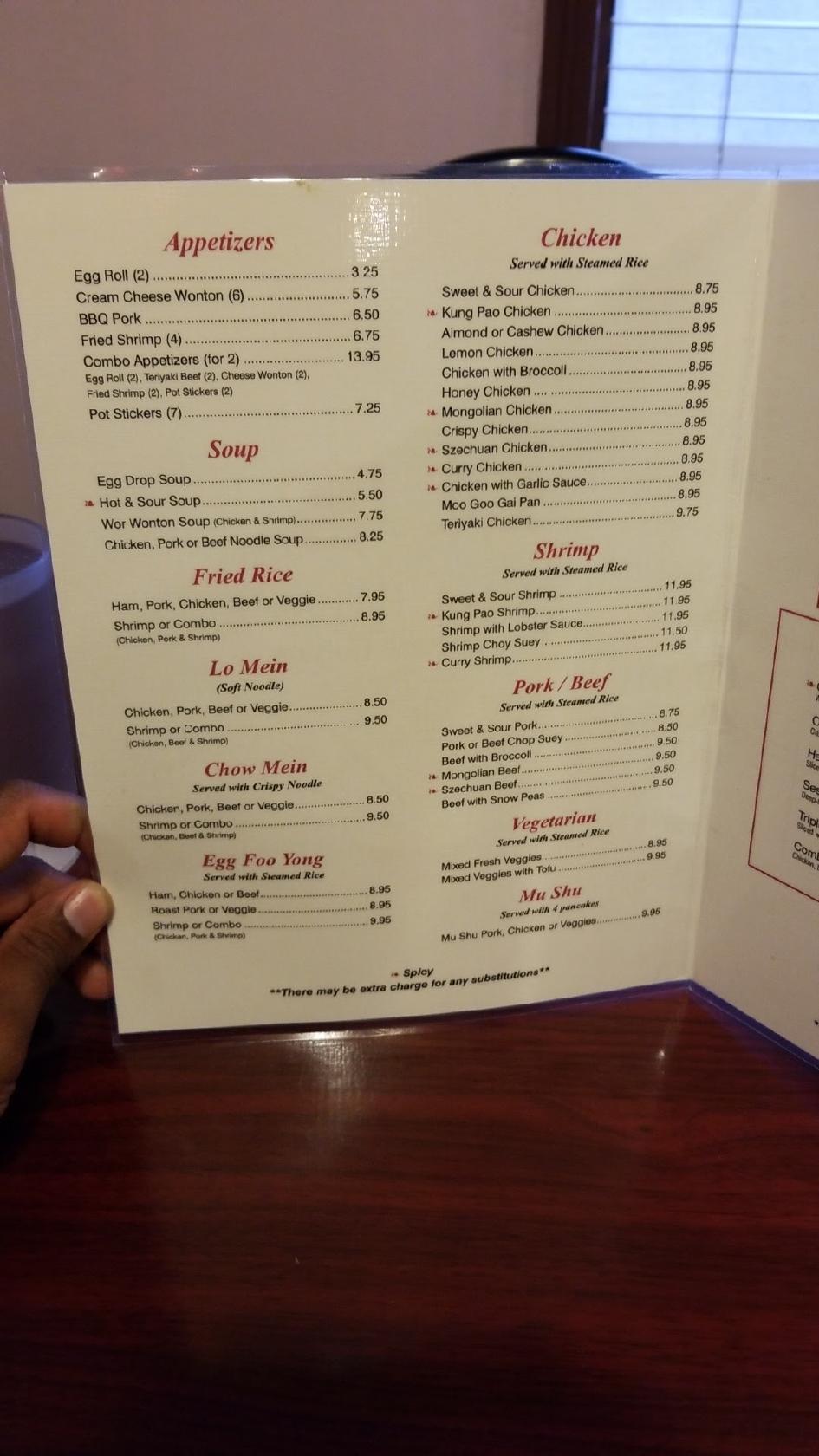 Menu at China Palace Restaurant, St. George