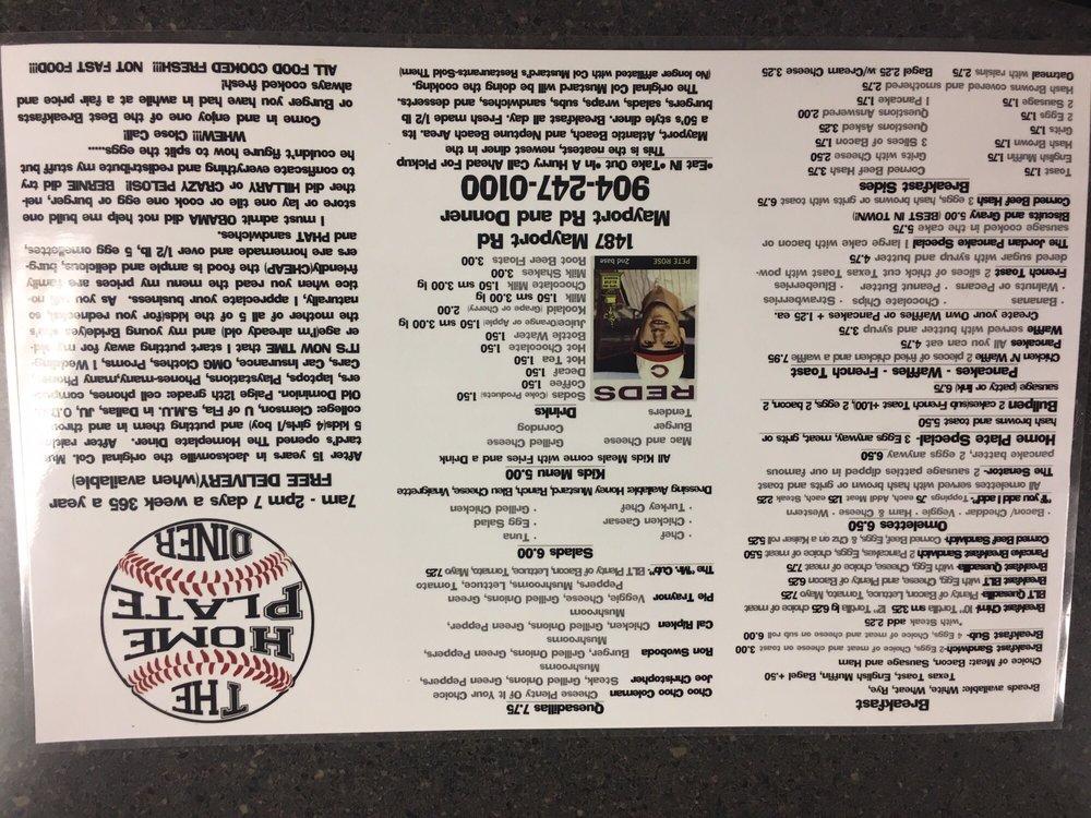 Menu at Dano's Diner restaurant, Atlantic Beach