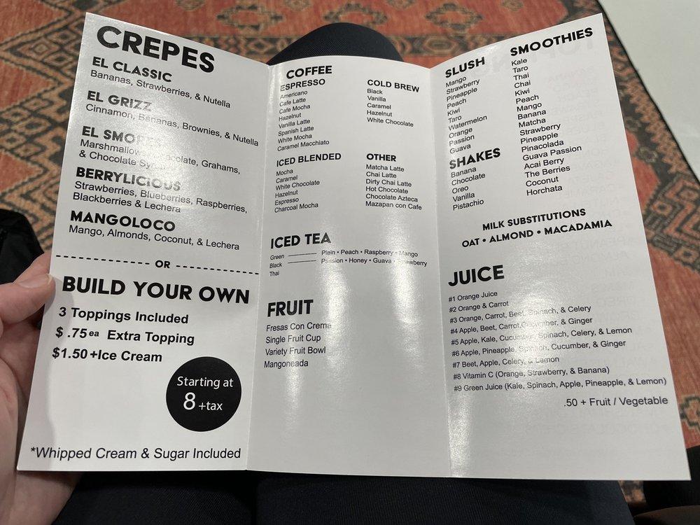 Menu at El Canton pub & bar, Los Angeles