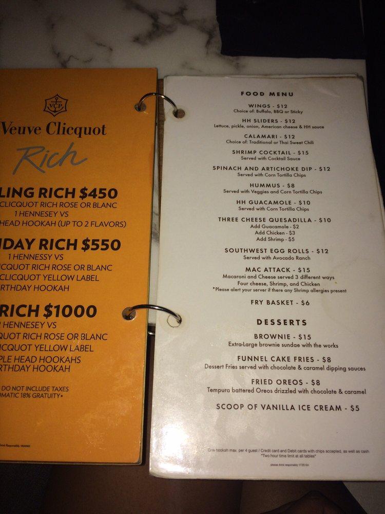 Menu at Harlem Hookah pub & bar, New York City