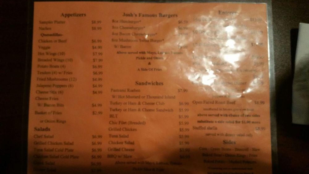 Menu at Josh's Bar & Grill, Hampton