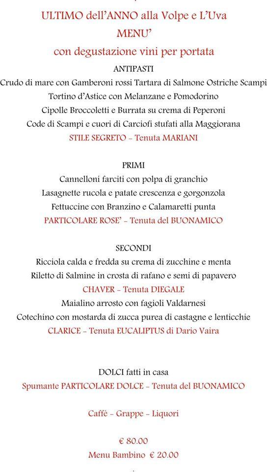 Menu da Osteria la volpe e l'uva di Fidanzi Laura Livorno ristorante ...
