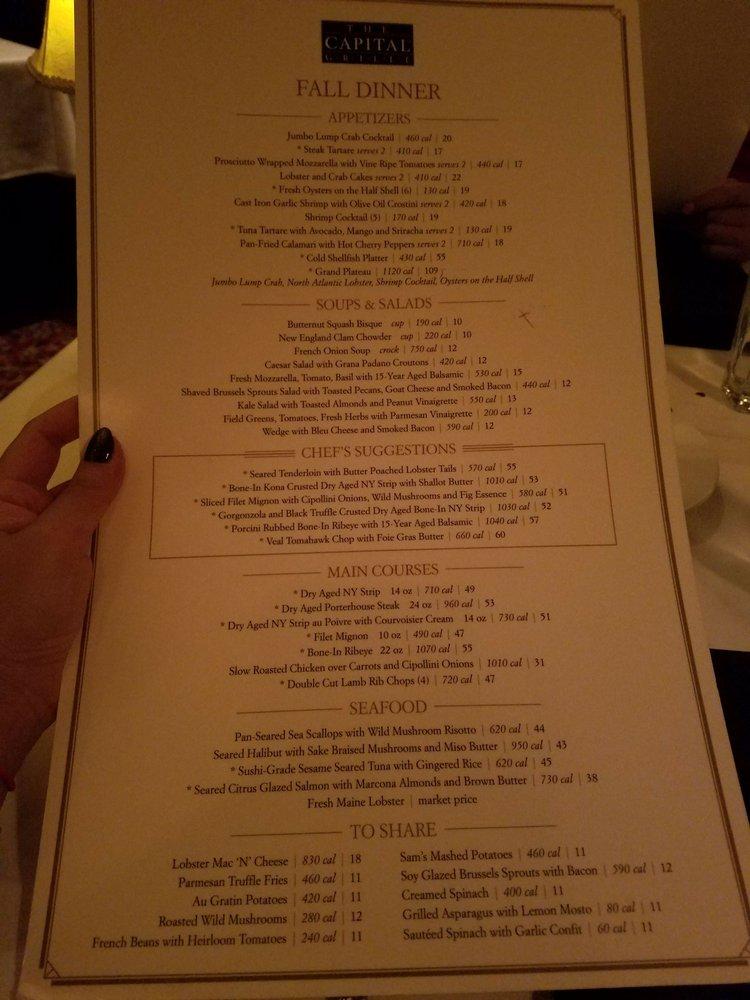 Menu at The Capital Grille pub & bar, Philadelphia