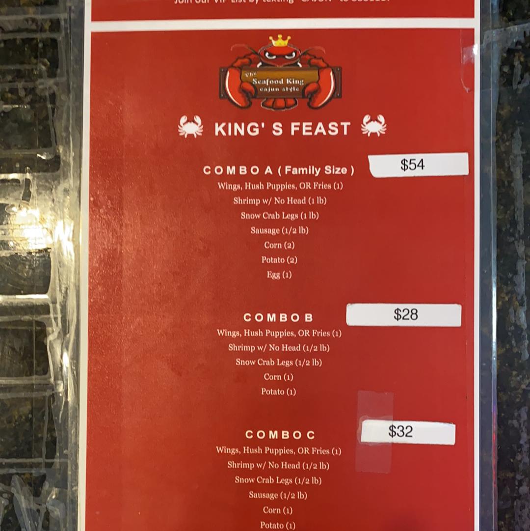 Menu at The Seafood King restaurant, Homewood, 180 State Farm Pkwy
