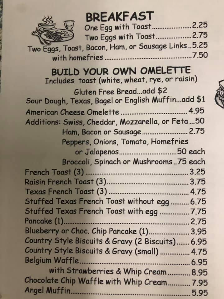 Menu at Angel's Family Restaurant, Penn Yan
