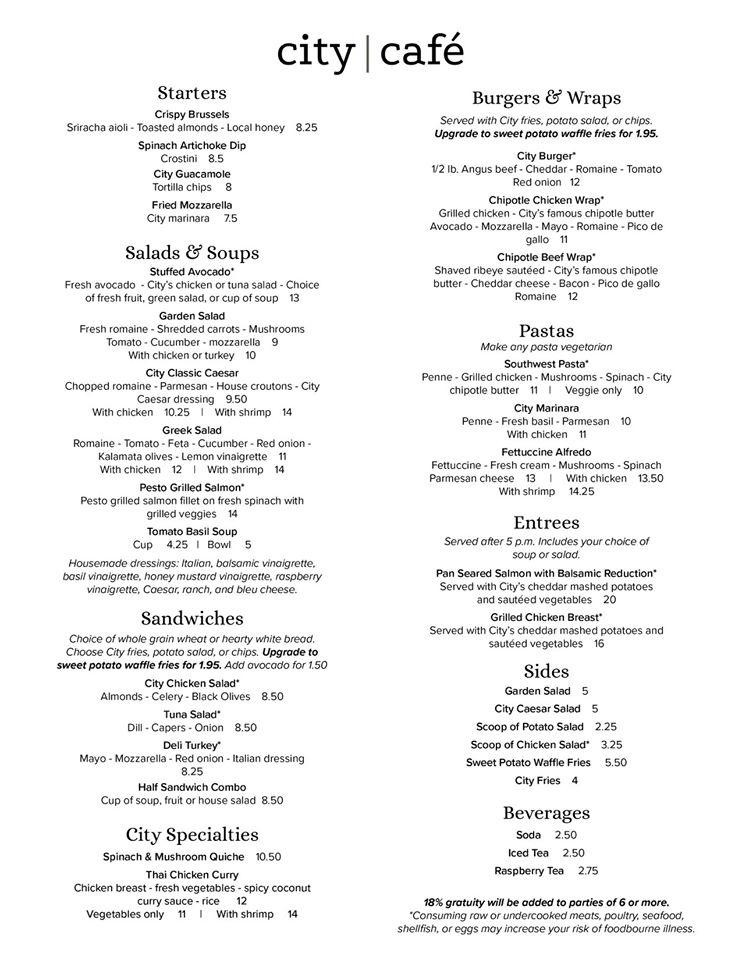Menu at City Cafe & Catering, McAllen