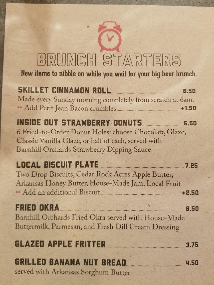 Menu at Lost Forty Brewing pub & bar, Little Rock