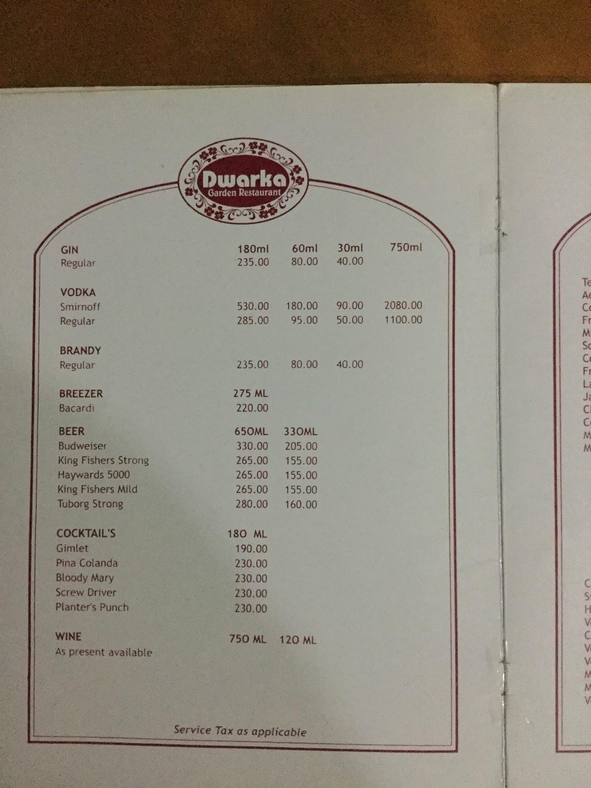 Menu at Dwarka Garden Restaurant, Nagpur, Dwarka Garden