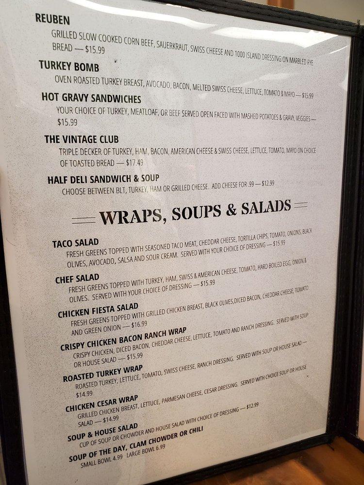 Menu at Vintage Inn Restaurant, Cottage Grove