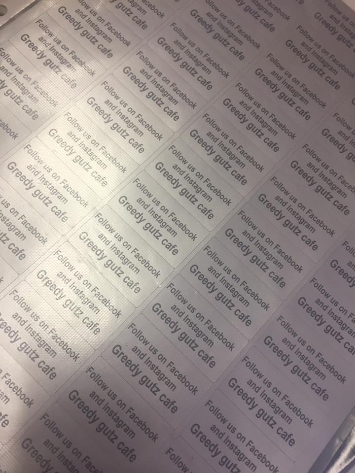Menu at Greedy gutz cafe, Birmingham, 67 Broadstone Rd