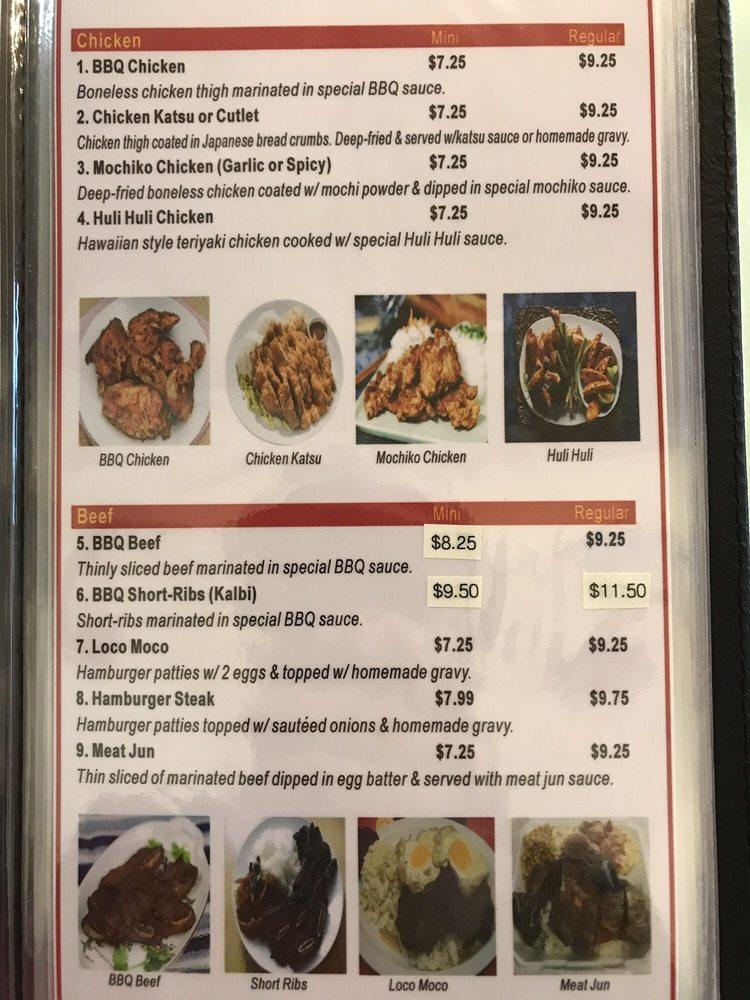 Menu at Hawaiian Sun BBQ, Everett