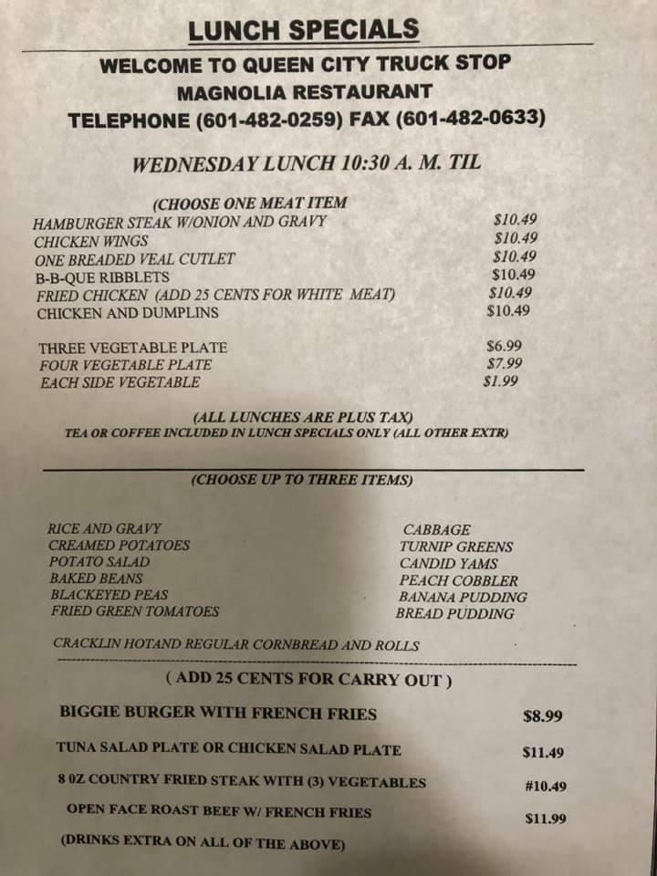 Menu at Magnolia Restaurant, Meridian