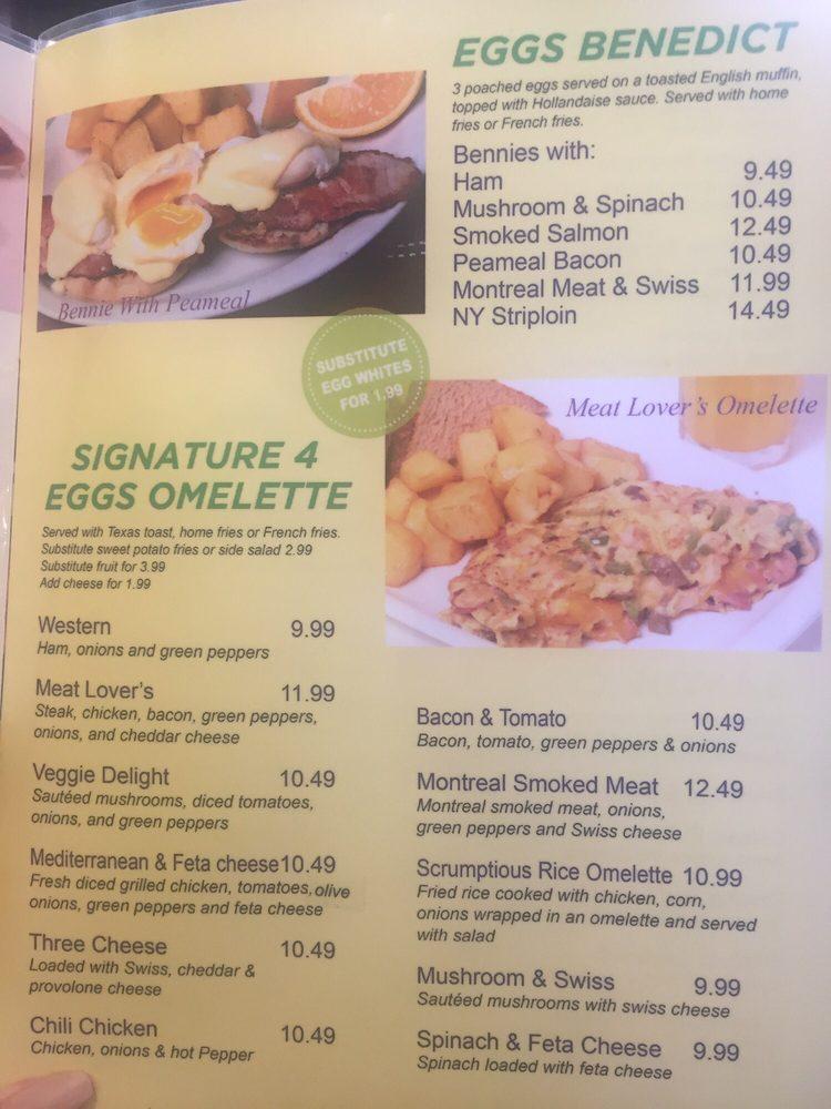 Menu at Scrumptious restaurant, Richmond Hill