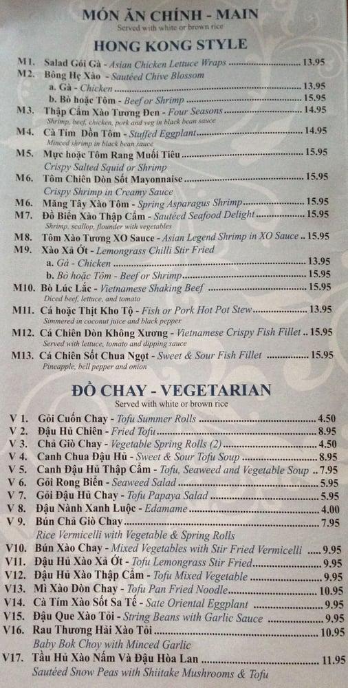 Menu at Asian Legend Vietnamese Cuisine restaurant, Lansdale, 844 W Main St