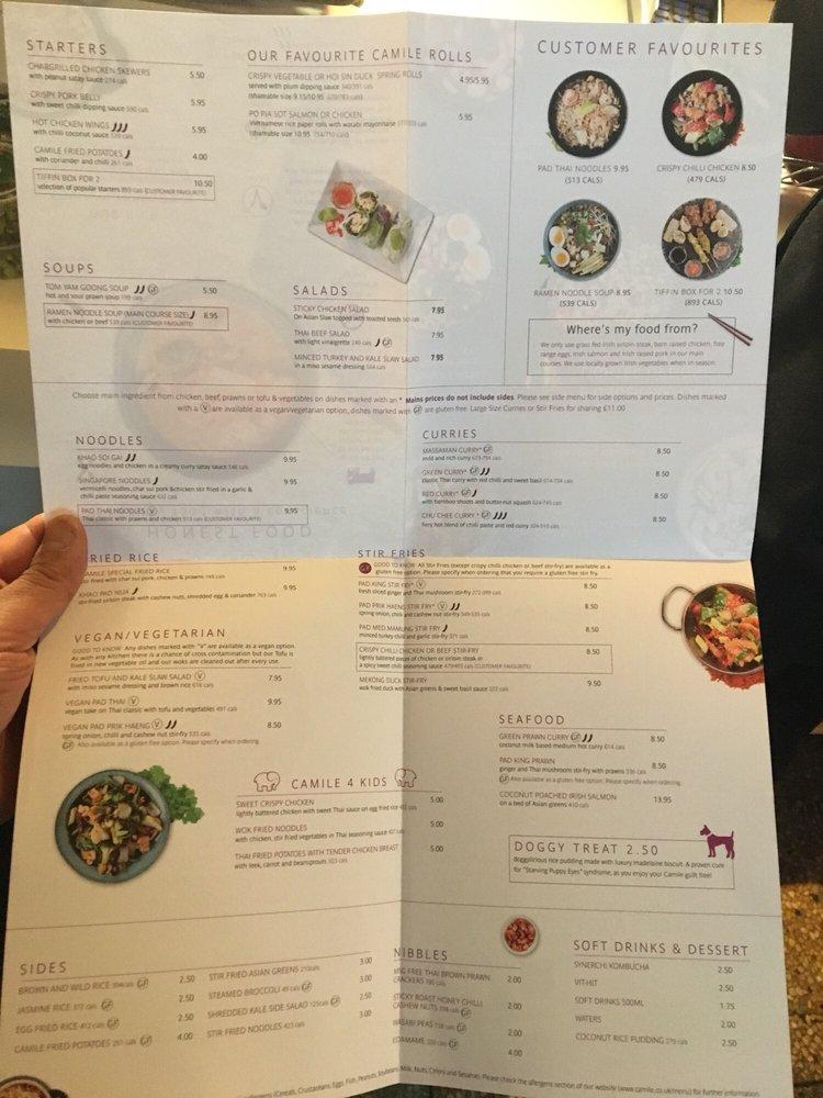 Menu at Camile Thai Ballyahackmore restaurant, Belfast, 322