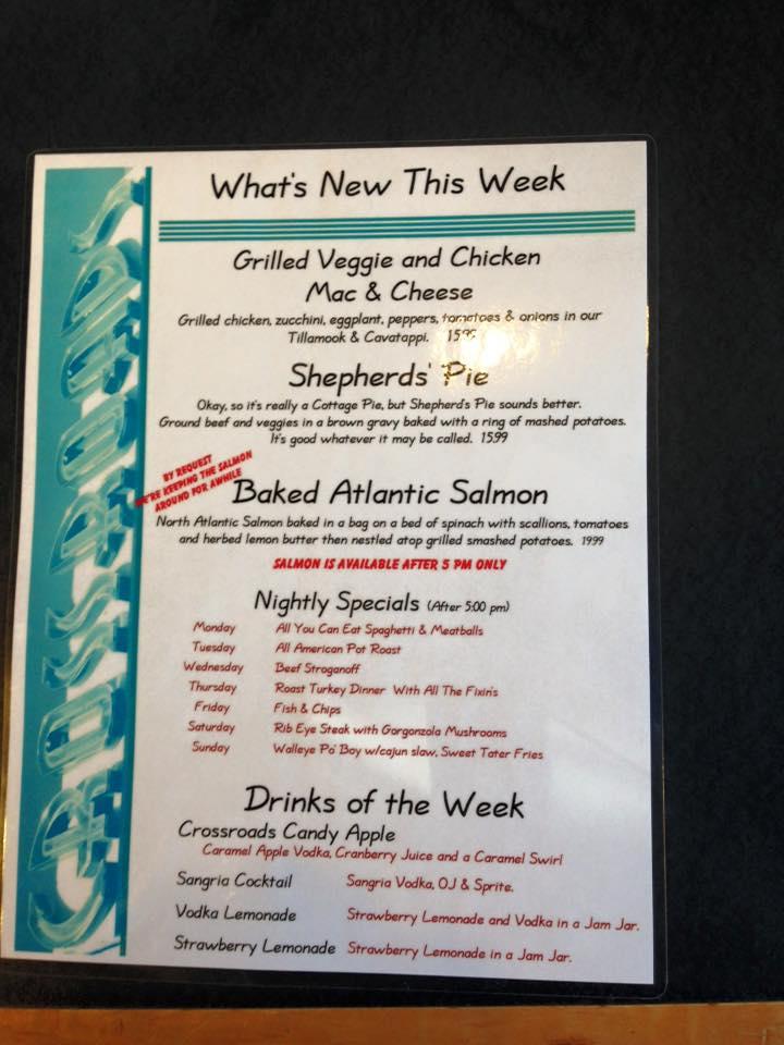 Menu at Crossroads Delicatessen restaurant, Minnetonka