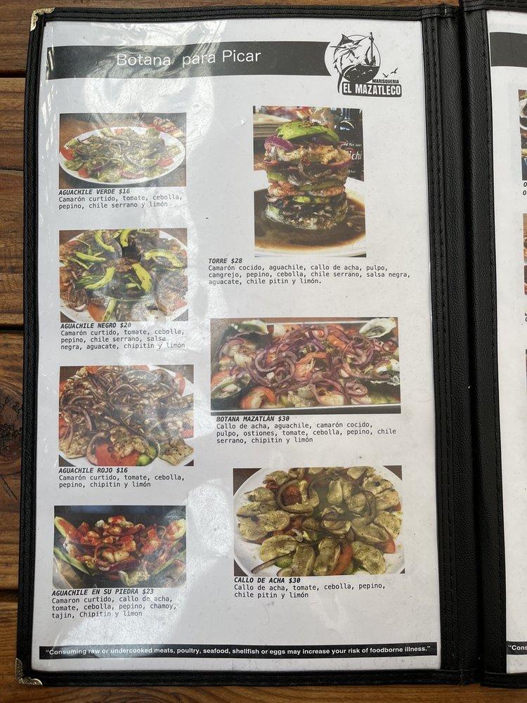 Menu at Maza Restaurant, San Jose