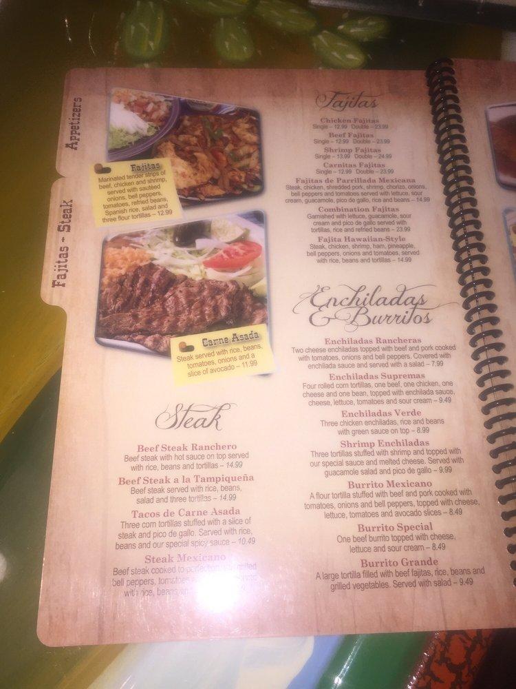 Menu at El Reparo Mexican Restaurant, Alexandria