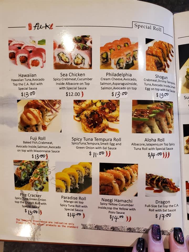 Menu at Fu-Ki Post Falls restaurant, Post Falls