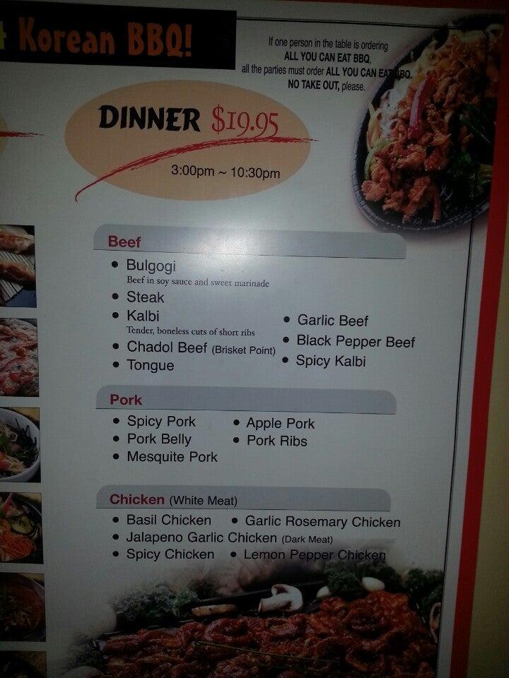 Menu at Gogi House restaurant, Santa Clarita