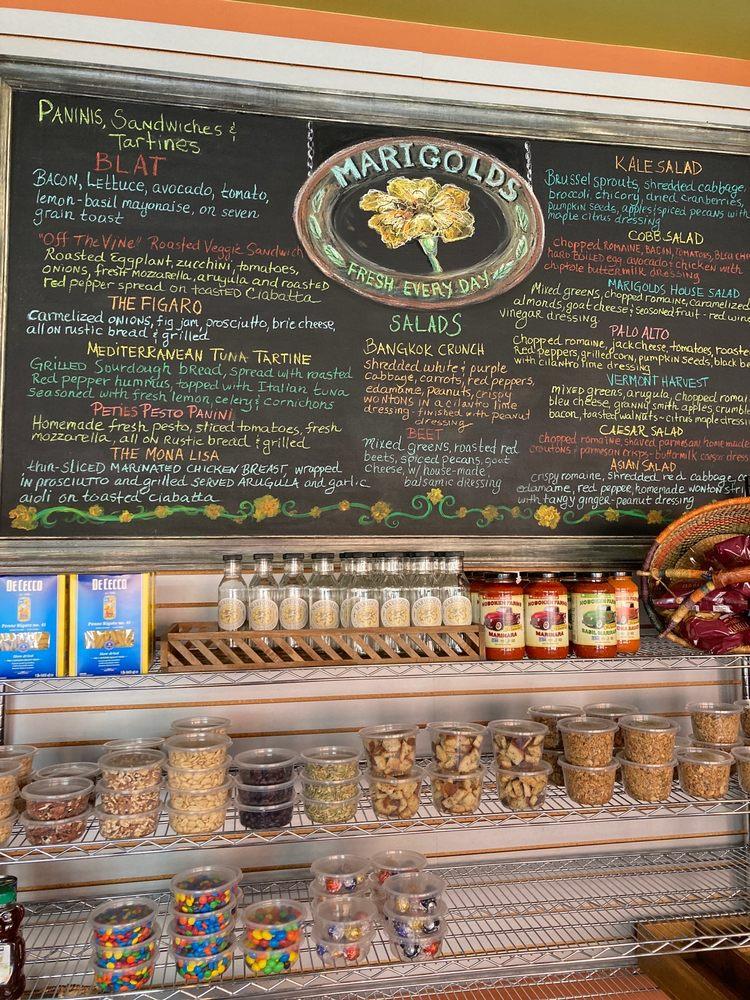 Menu at Marigolds cafe, Summit