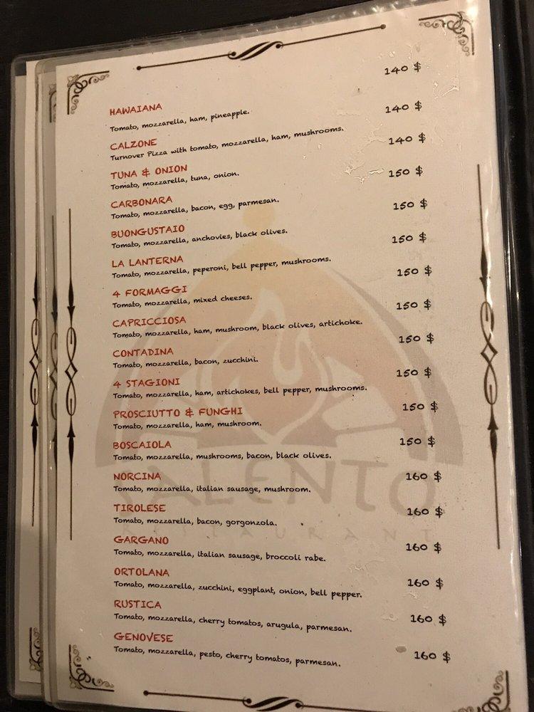 Menu at Salento pub & bar, Playa del Carmen