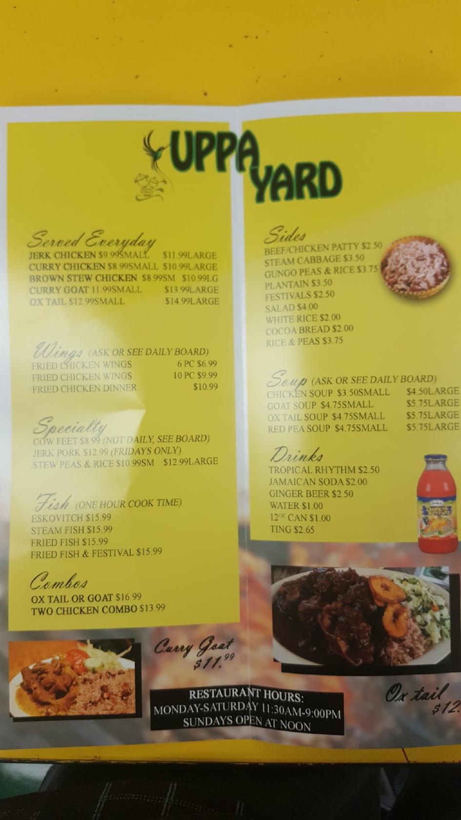 Menu at Uppa Yard restaurant, Milwaukee