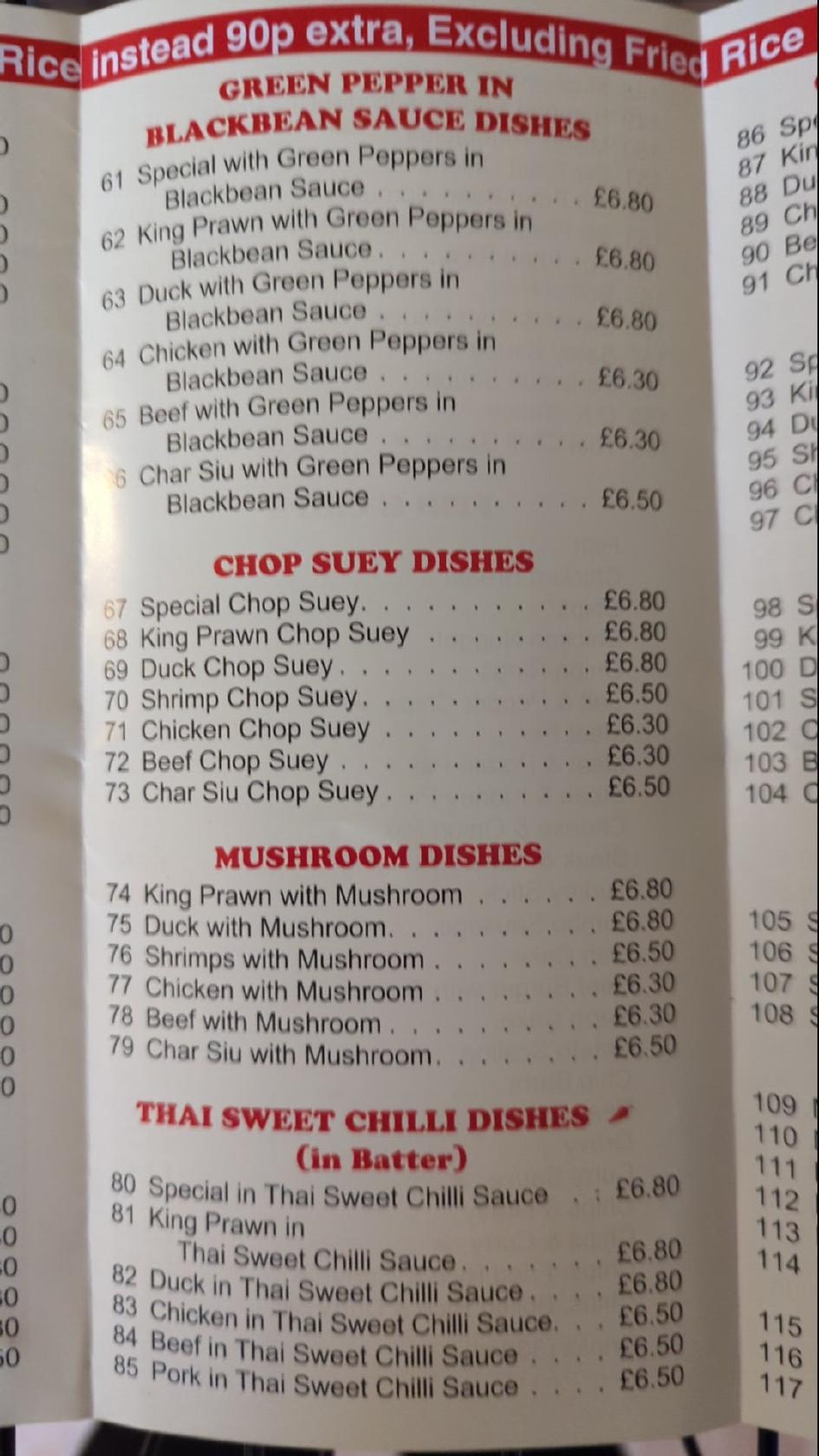 Menu at Wash Lane Chip Shop restaurant, Bury